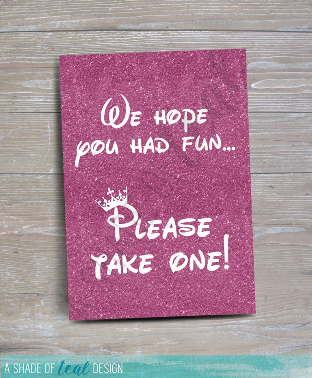 Princess "please Take One" Sign V2 // INSTANT DOWNLOAD // Party Decor ...