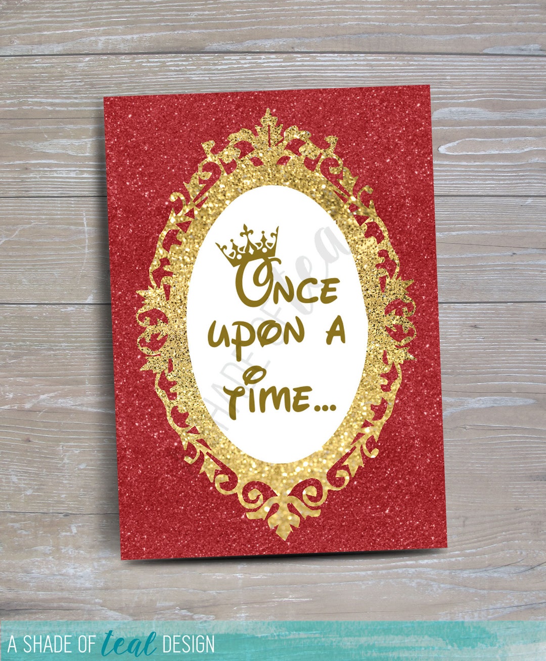 Red Princess "once Upon a Time" Sign // INSTANT DOWNLOAD // Party Decor ...