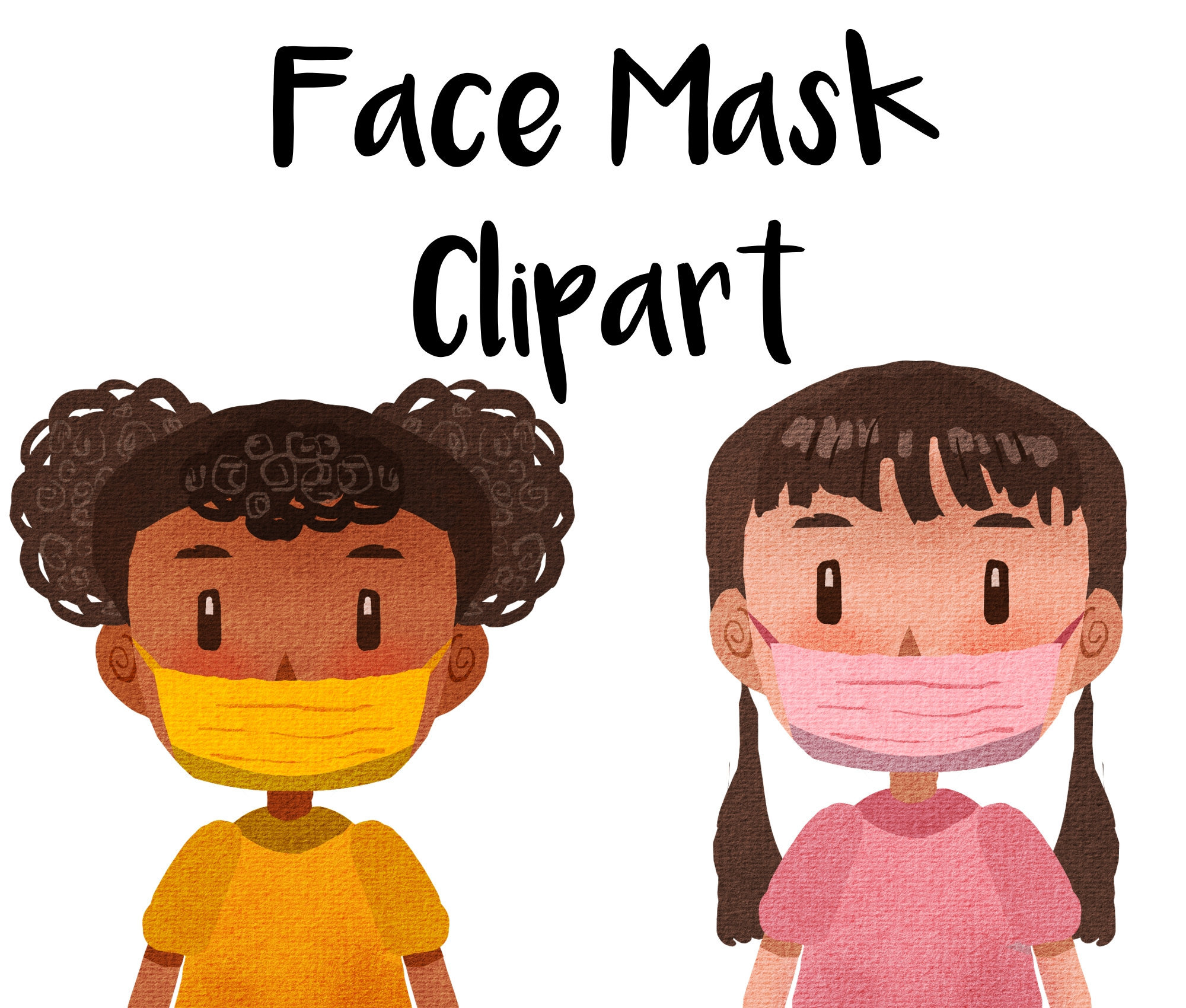 Face Mask Clipart, Instant Download, Facemask, Wearing Mask - Etsy