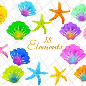 Seashell Clipart, Seashell Clip Art, Beach Clipart, for Personal and ...