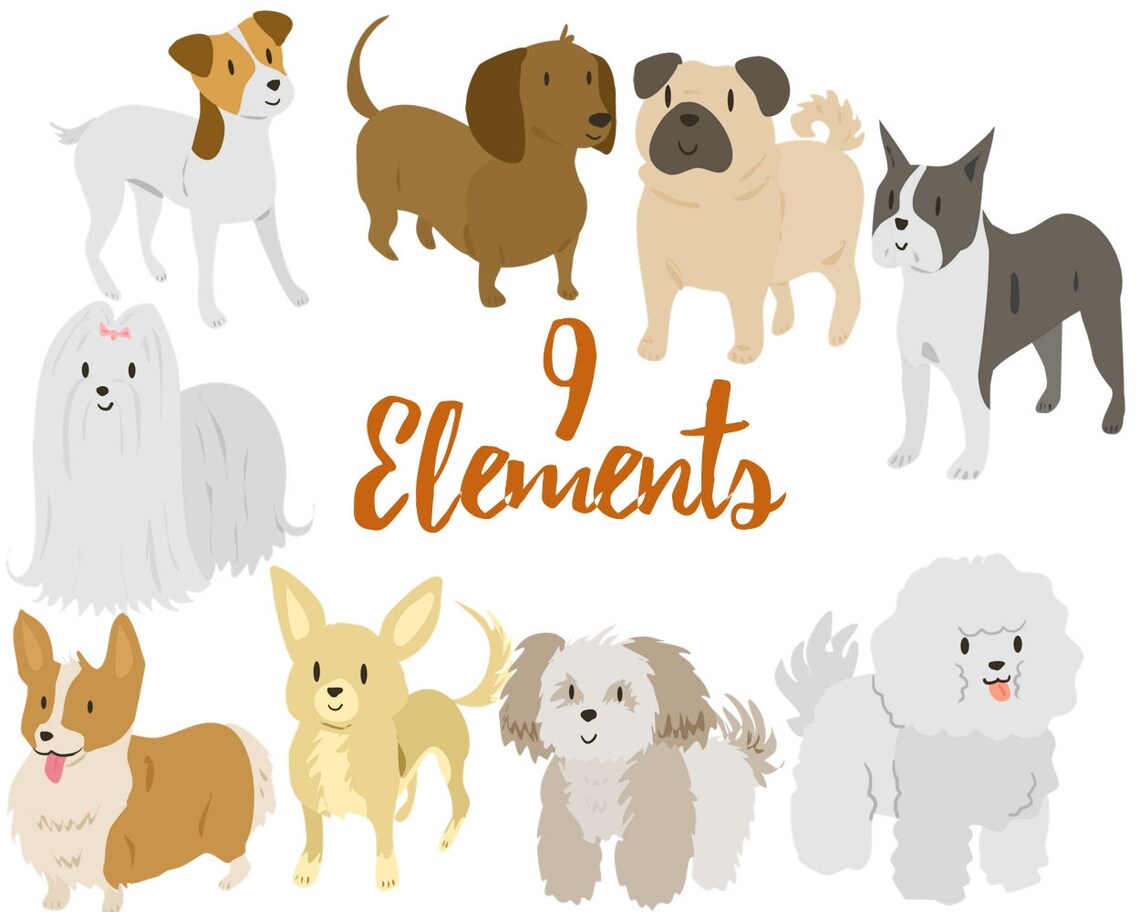 Cute Dog Clipart Pet Clip Art Puppy Clipart for Personal and - Etsy