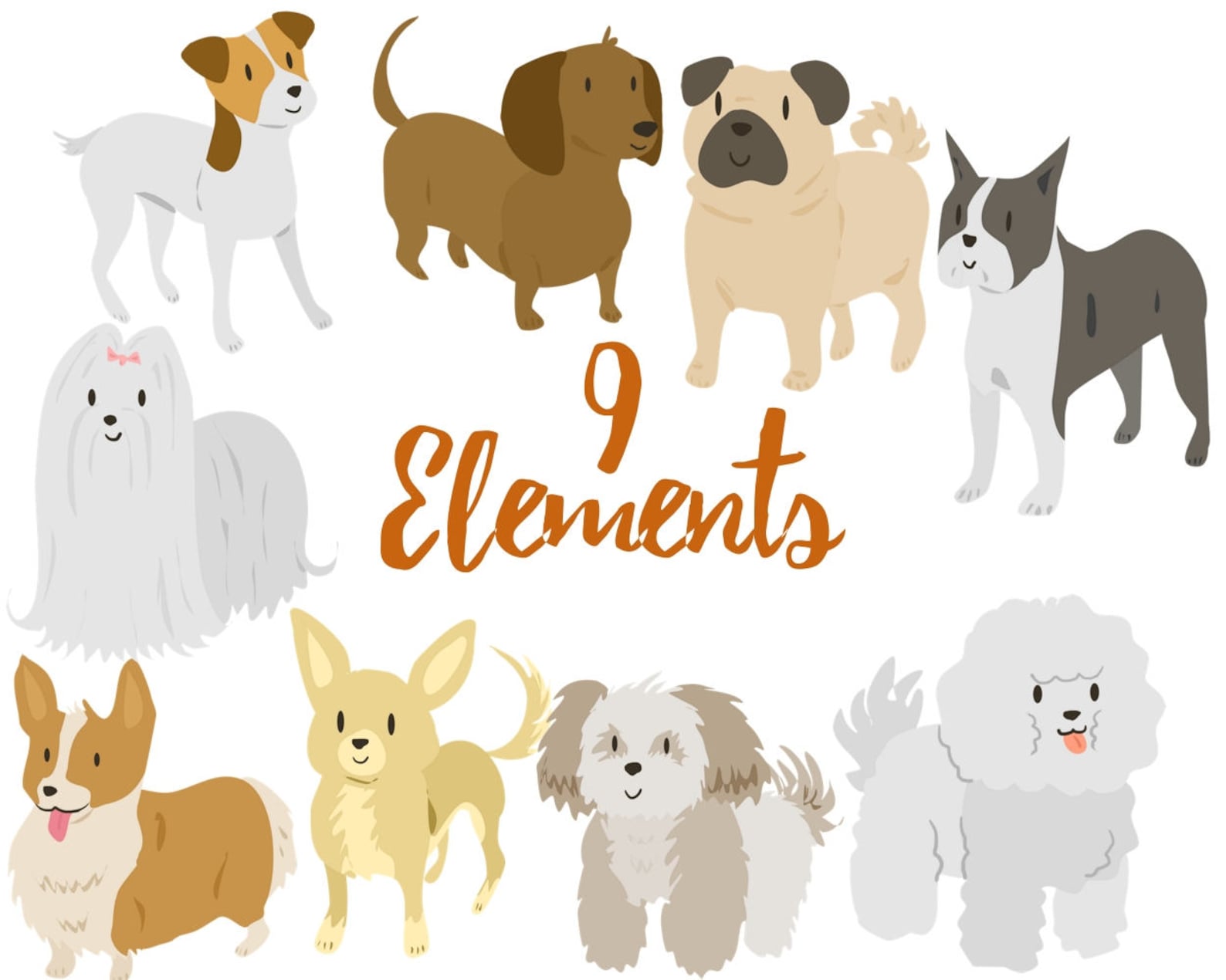 Cute Dog Clipart Pet Clip Art Puppy Clipart for Personal and - Etsy