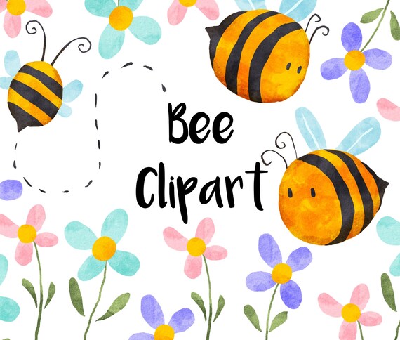 Bees Watercolor Clipart Instant Download Bee Clip Art | Etsy