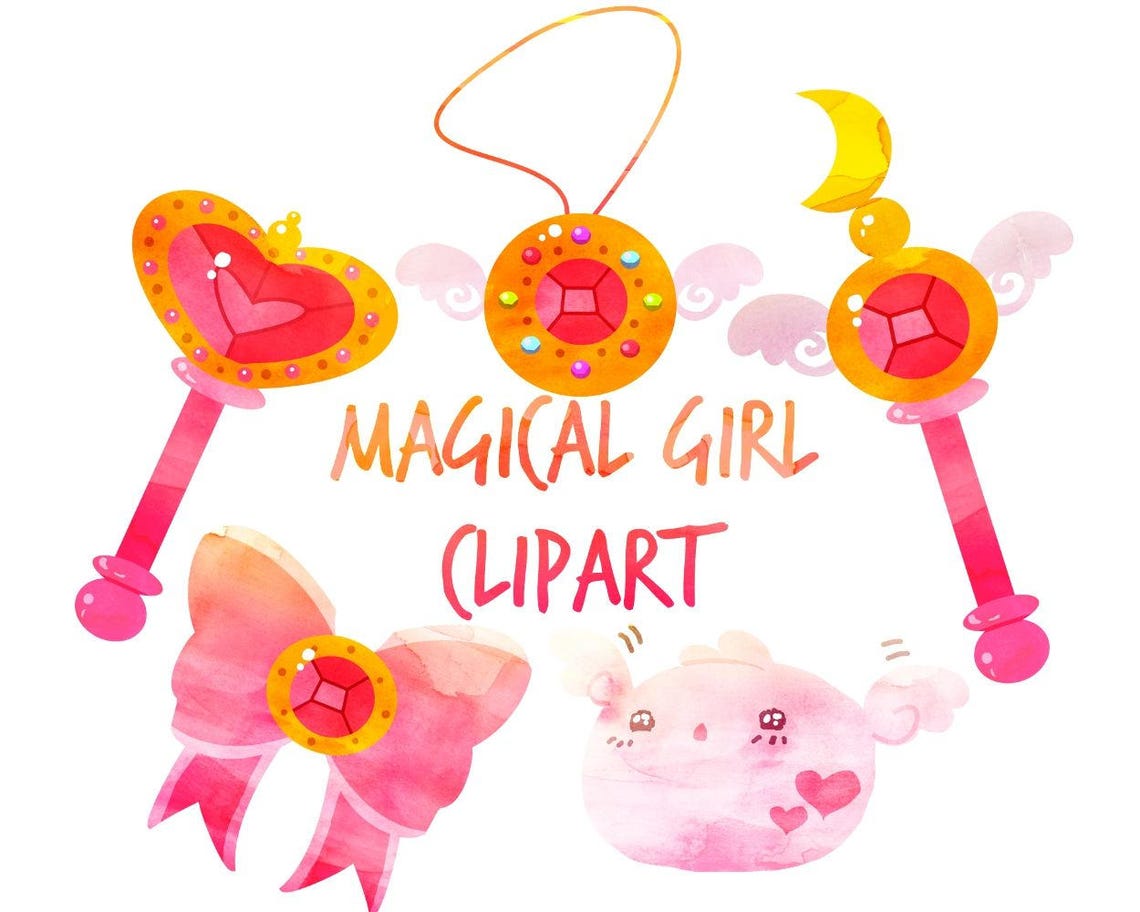 Cute Anime Clipart Magical Girl Clipart Magical Wands Clip - Etsy