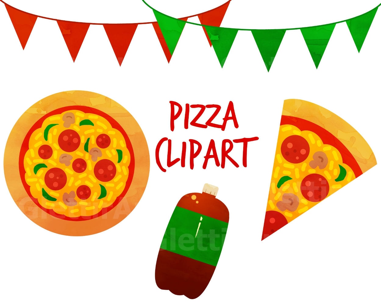 Pizza Clipart, Food Clipart, Pizza Party Clipart, for Personal and ...