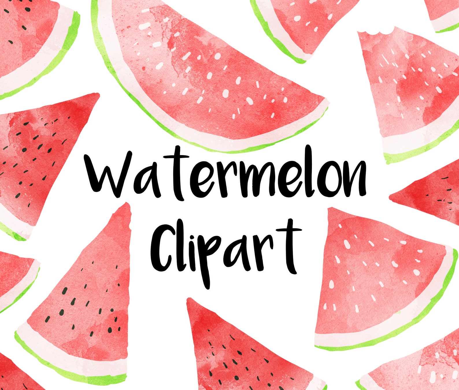 Watermelon Watercolor Clipart, Instant Download, Watermelon Clip Art ...