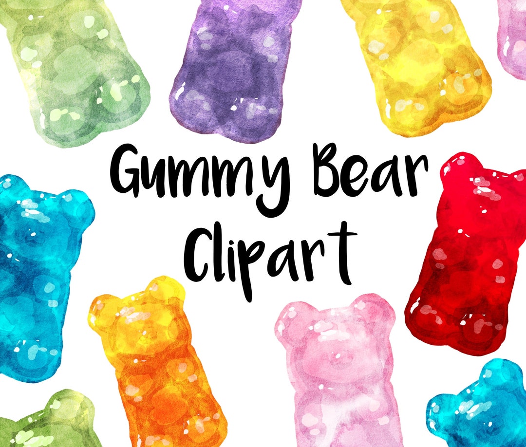Gummy Bear Watercolor Clipart, Candy Clip Art, Instant Download ...