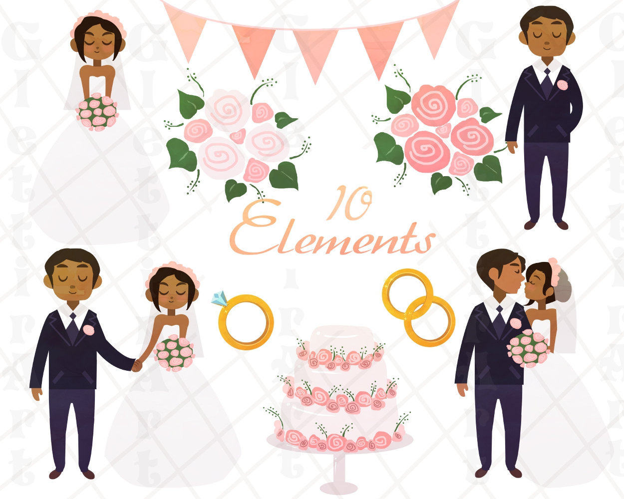 Wedding Clipart Wedding Clip Art Wedding Flowers for - Etsy