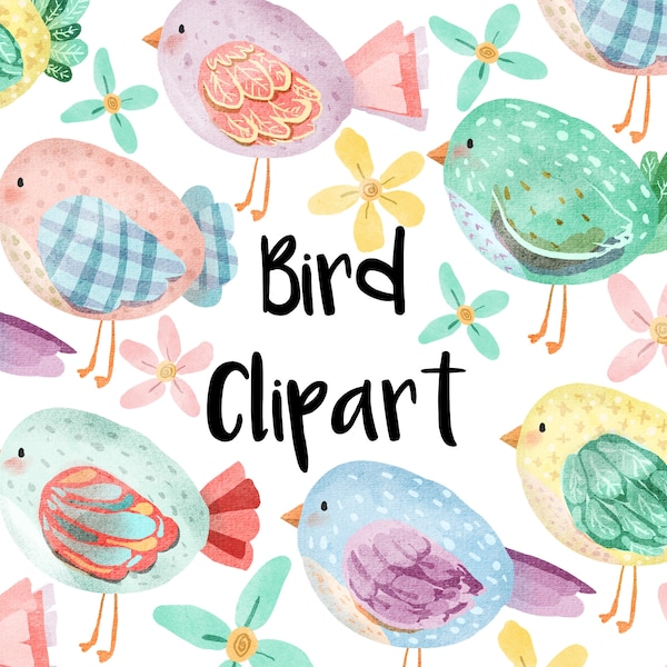 Cute Bird Clip Art - Etsy