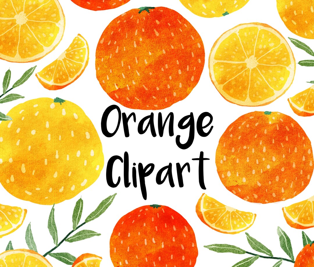 Orange Watercolor Clipart, Instant Download, Oranges Clip Art, Fruit ...