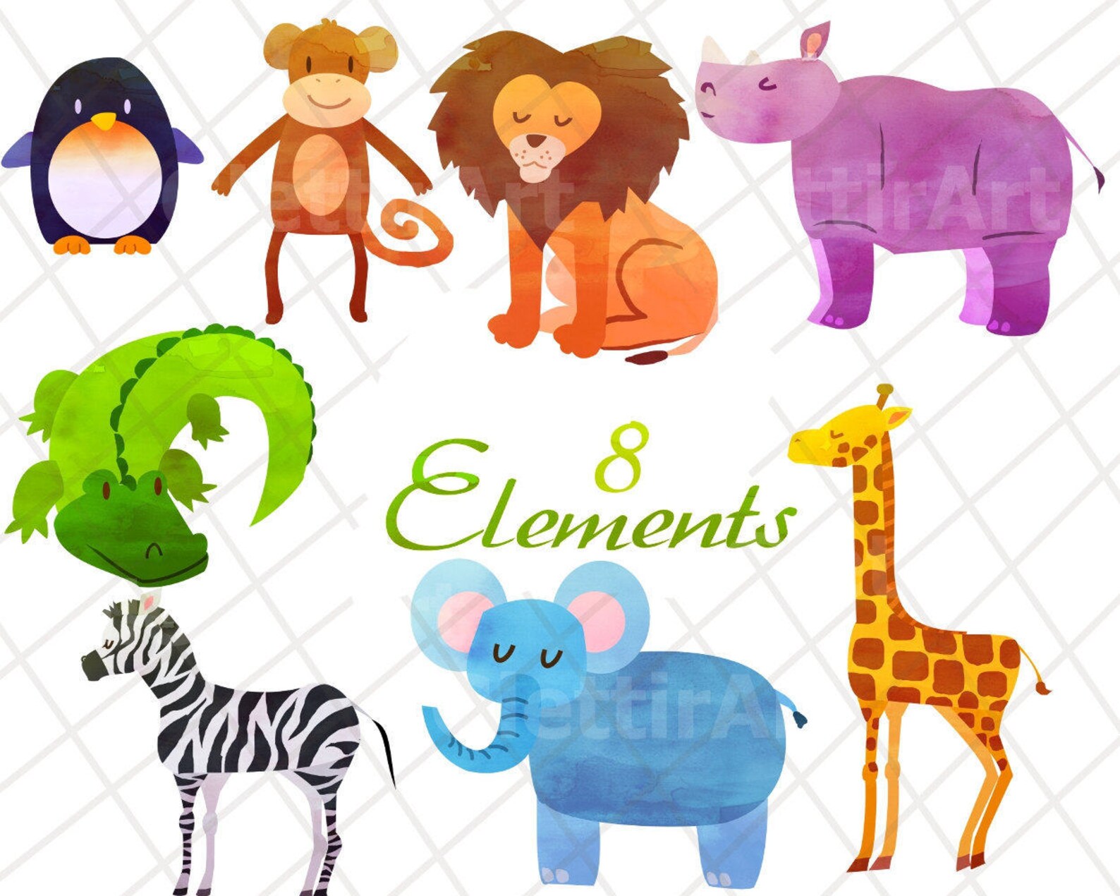Cute Animal clipart Animals Clipart Safari Clipart for | Etsy
