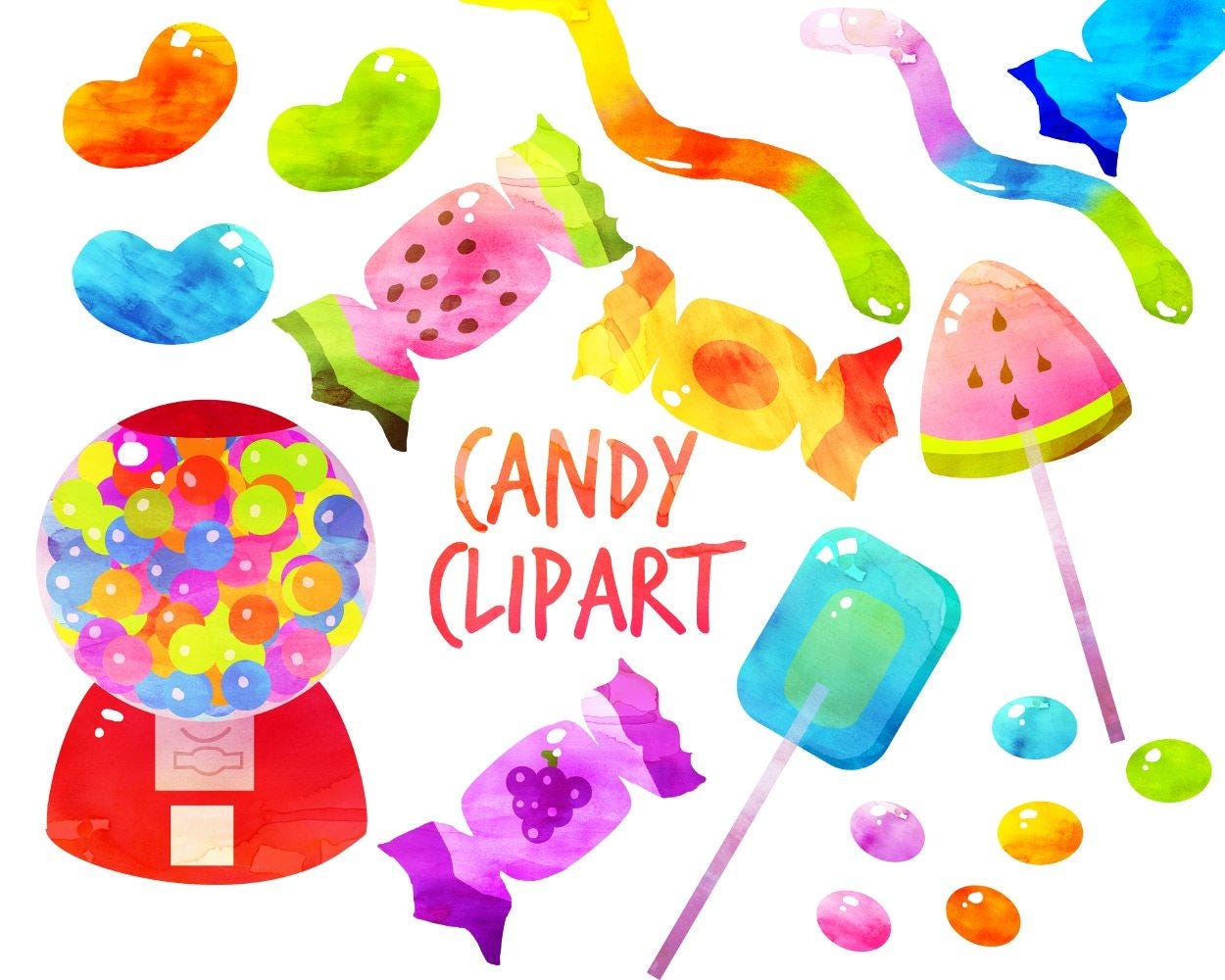 Candy Clipart Candy clip art Sweets clipart Watercolor | Etsy