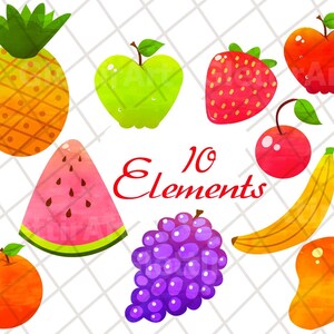 Fruit Clipart, Fruits Clipart, Food Clipart, for Personal and ...