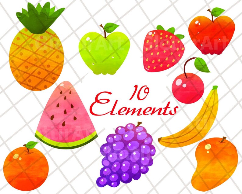 Fruit Clipart, Fruits Clipart, Food Clipart, for Personal and ...