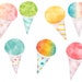 Snow Cone Watercolor Clipart, Instant Download, Snow Cones Clip Art ...