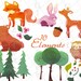 Woodland Animals Clipart, Fox Clipart, Animals Clipart, Watercolor ...