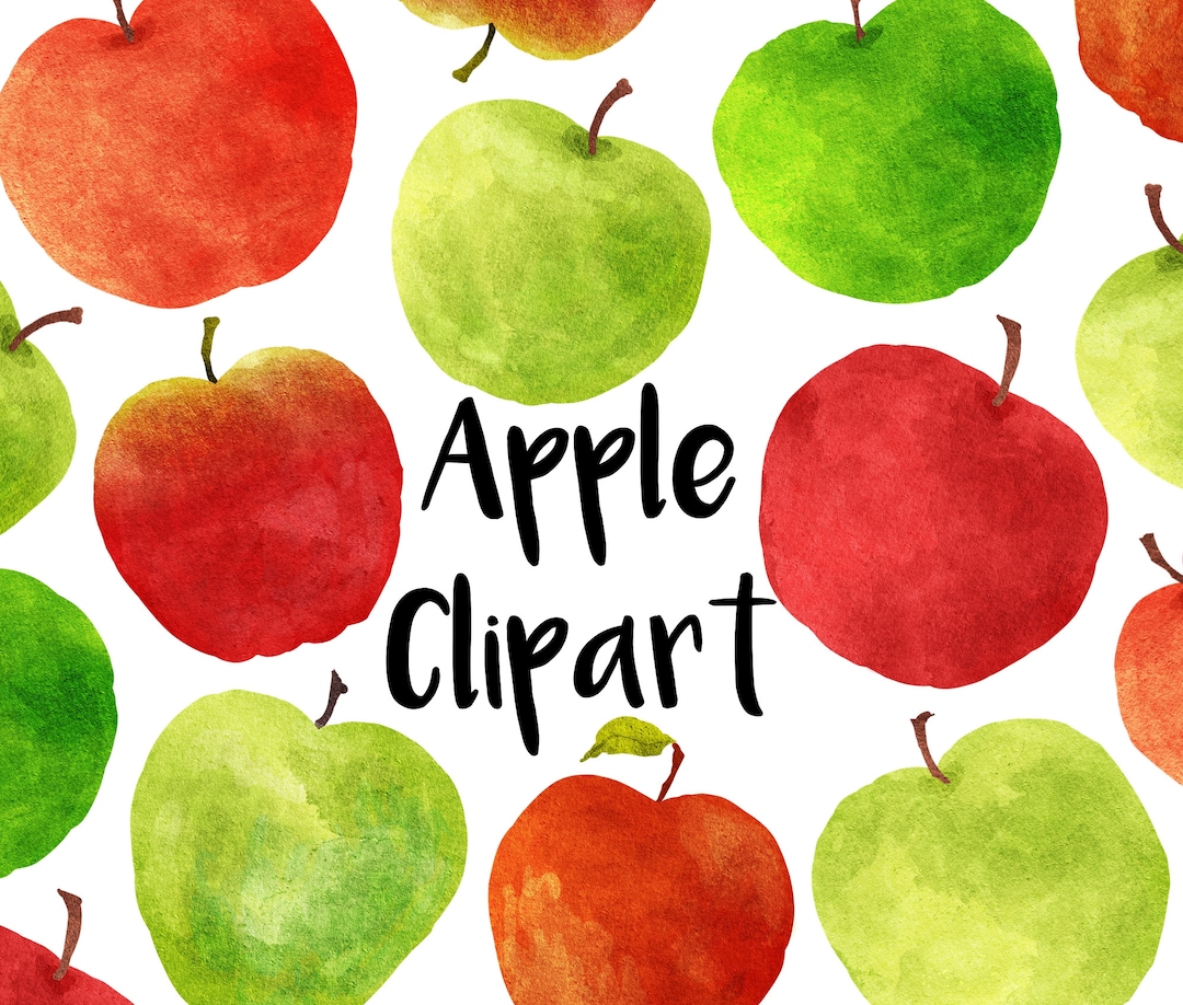 Apple Watercolor Clipart, Instant Download, Apples Clip Art, Fruit ...