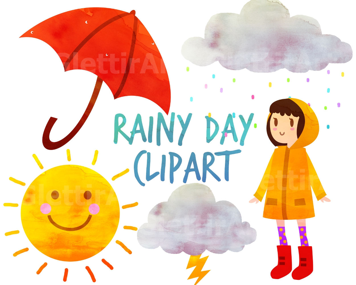 Rainy Day Umbrella Clipart