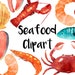 Seafood Watercolor Clipart, Crab, Lobster, Fish, Shrimp for Personal ...