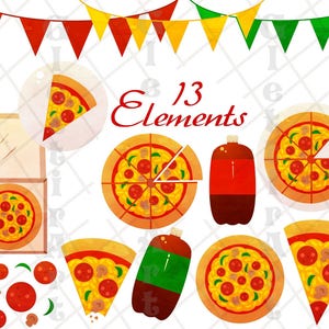 Pizza Clipart, Food Clipart, Pizza Party Clipart, for Personal and ...