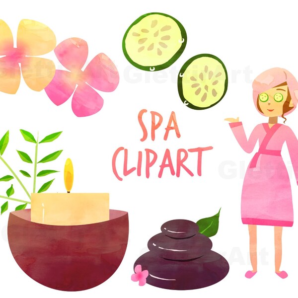 Spa Girls Clipart - Etsy
