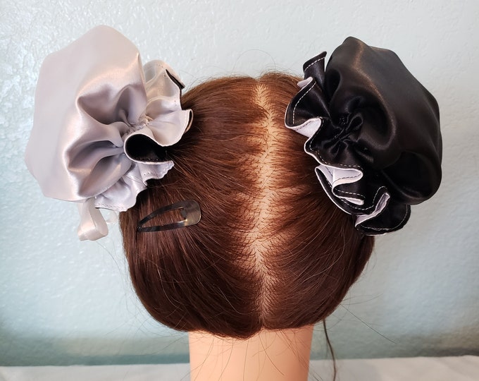 Custom Military Green Silk Hair Bun Reversible Silk Satin Navy Bun ...