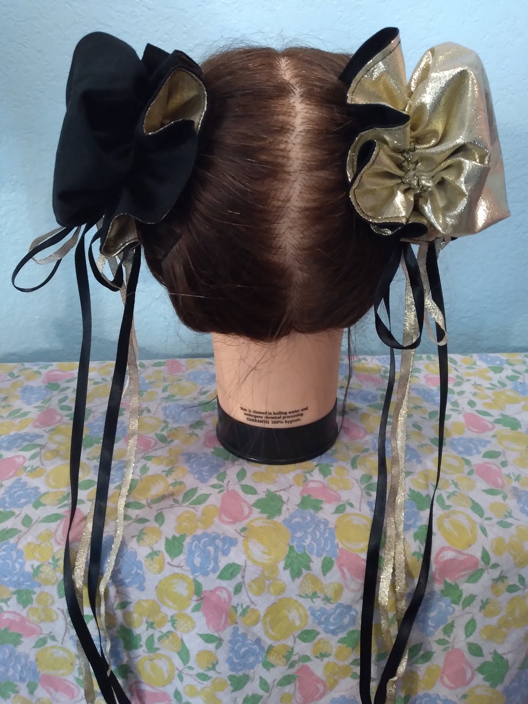 Custom Gold and Black Odango Bun Covers - Etsy