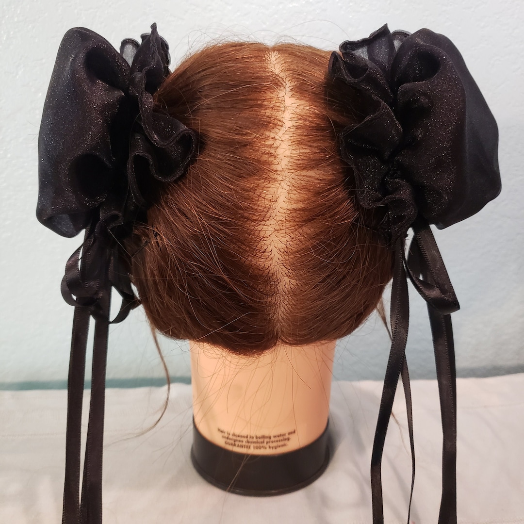 Black Organza Odango Bun Covers - Etsy