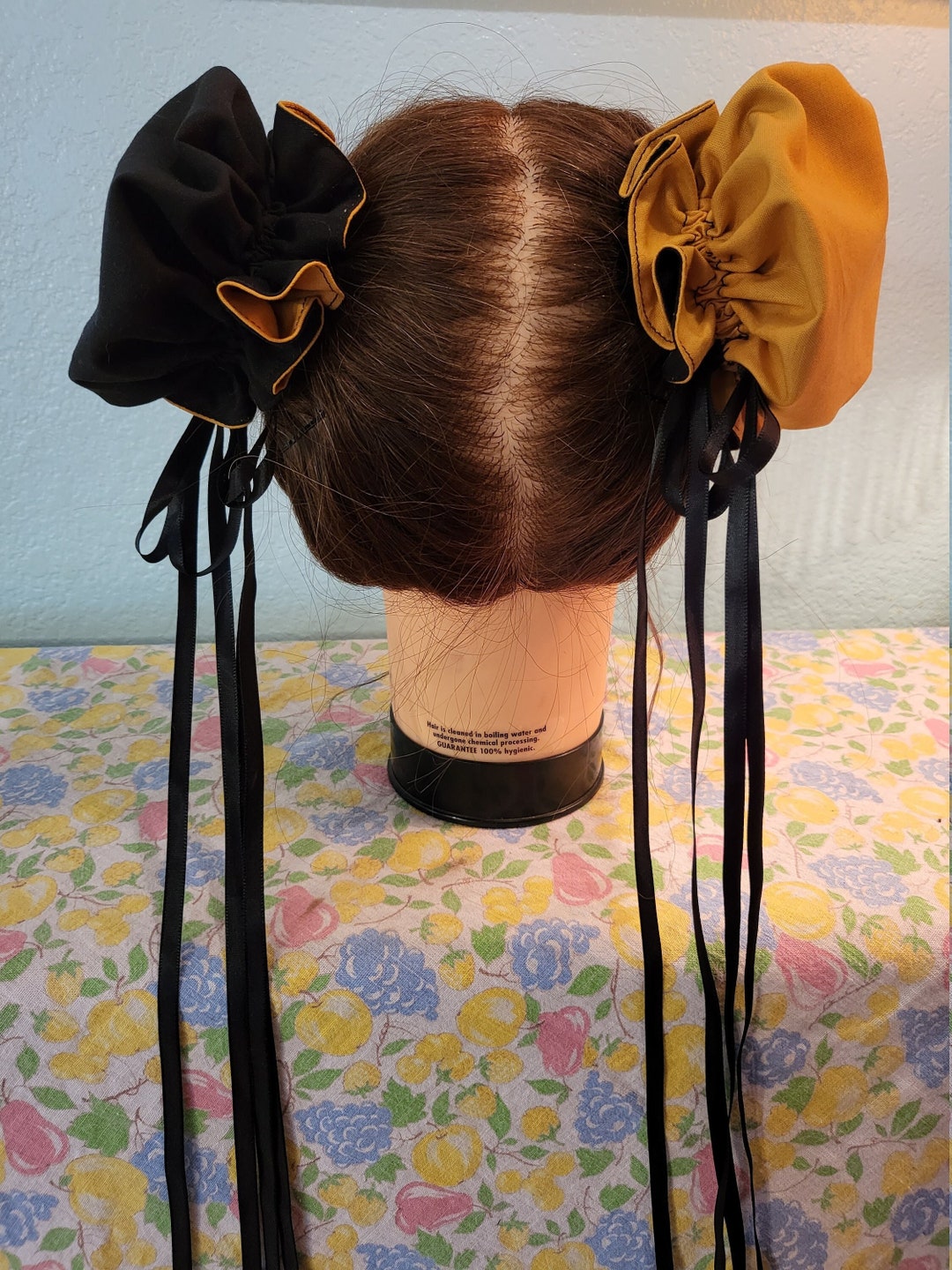 Reversible Black and Yellow Odango Bun Covers - Etsy