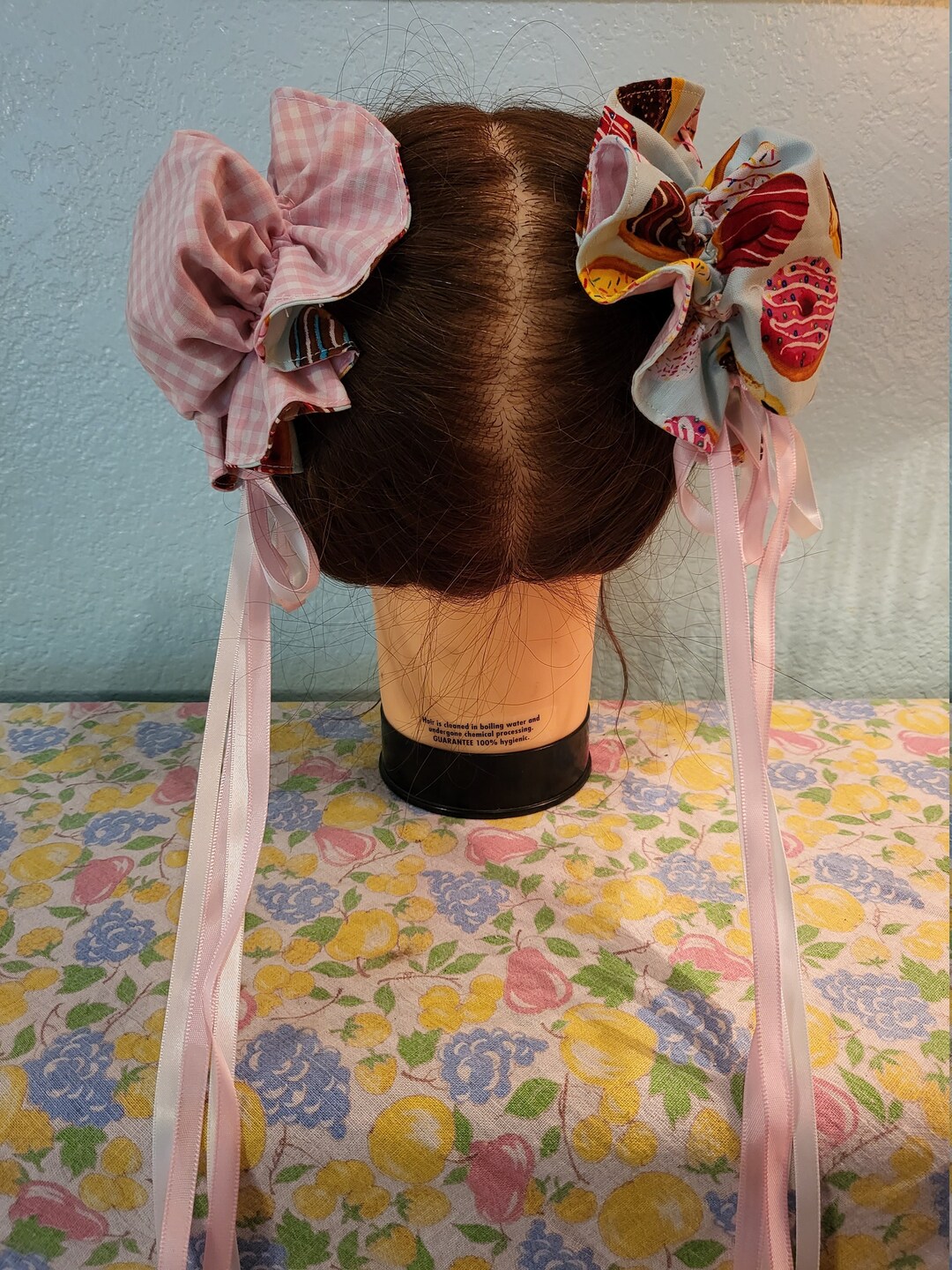 Reversible Donut and Gingham Odango Bun Covers - Etsy