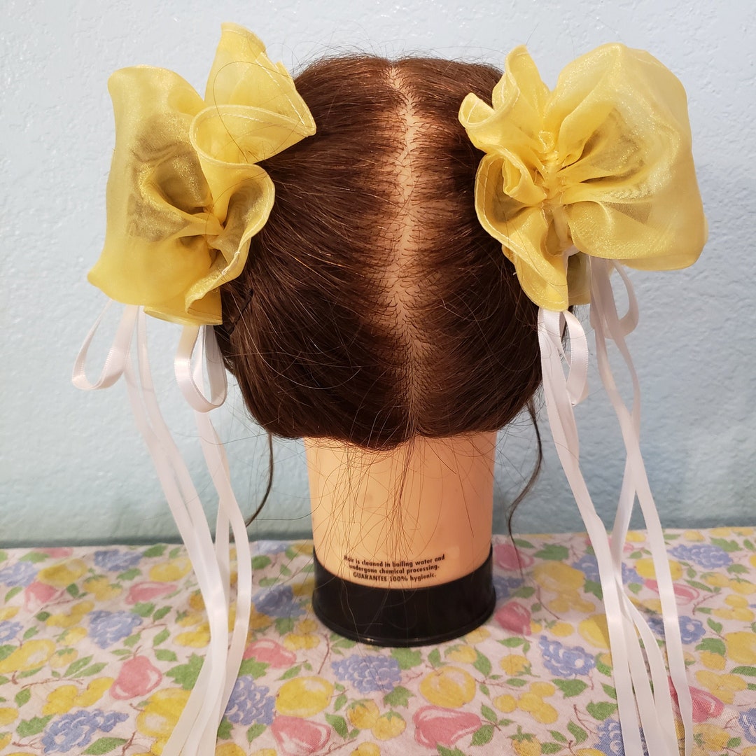 Yellow Organza Odango Bun Covers - Etsy