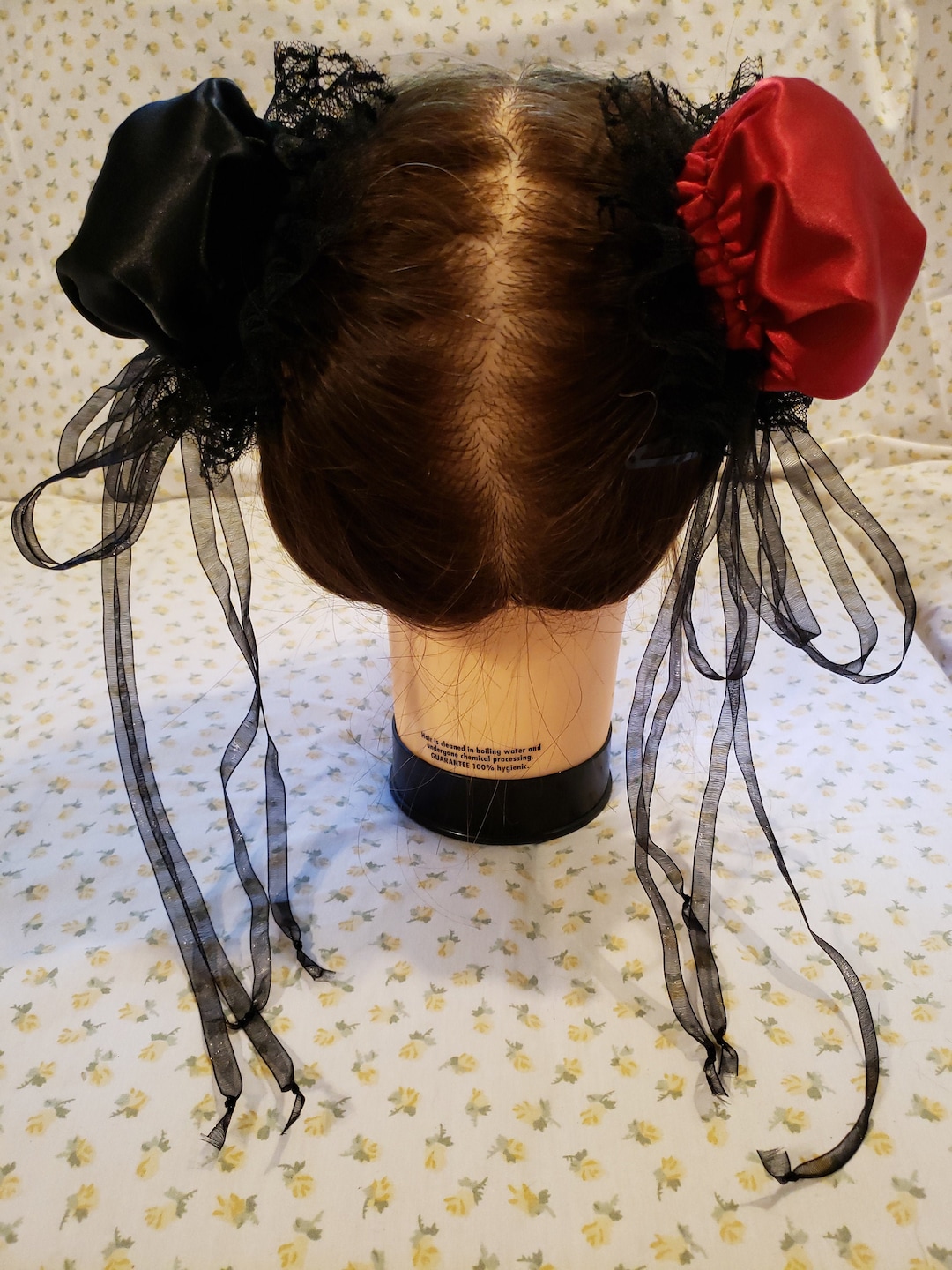 Reversible Red and Black Satin Bun Covers - Etsy