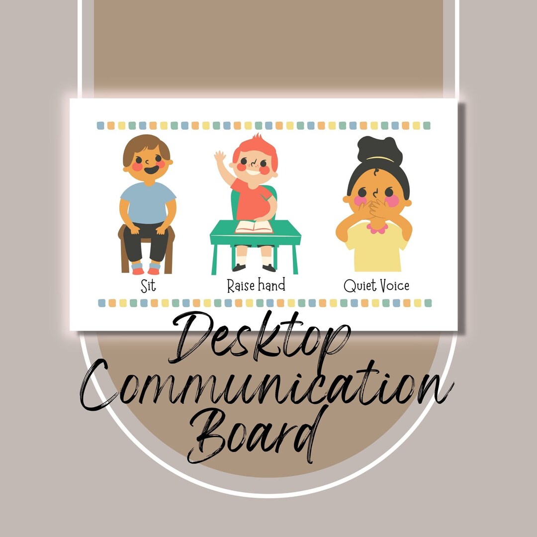 Printable Desktop Communication Board, Classroom Behavior, Non Verbal ...
