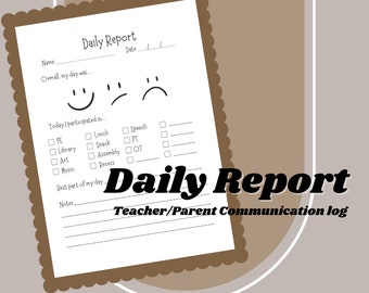 Daily Student Report IEP Teacher Parent Communication - Etsy