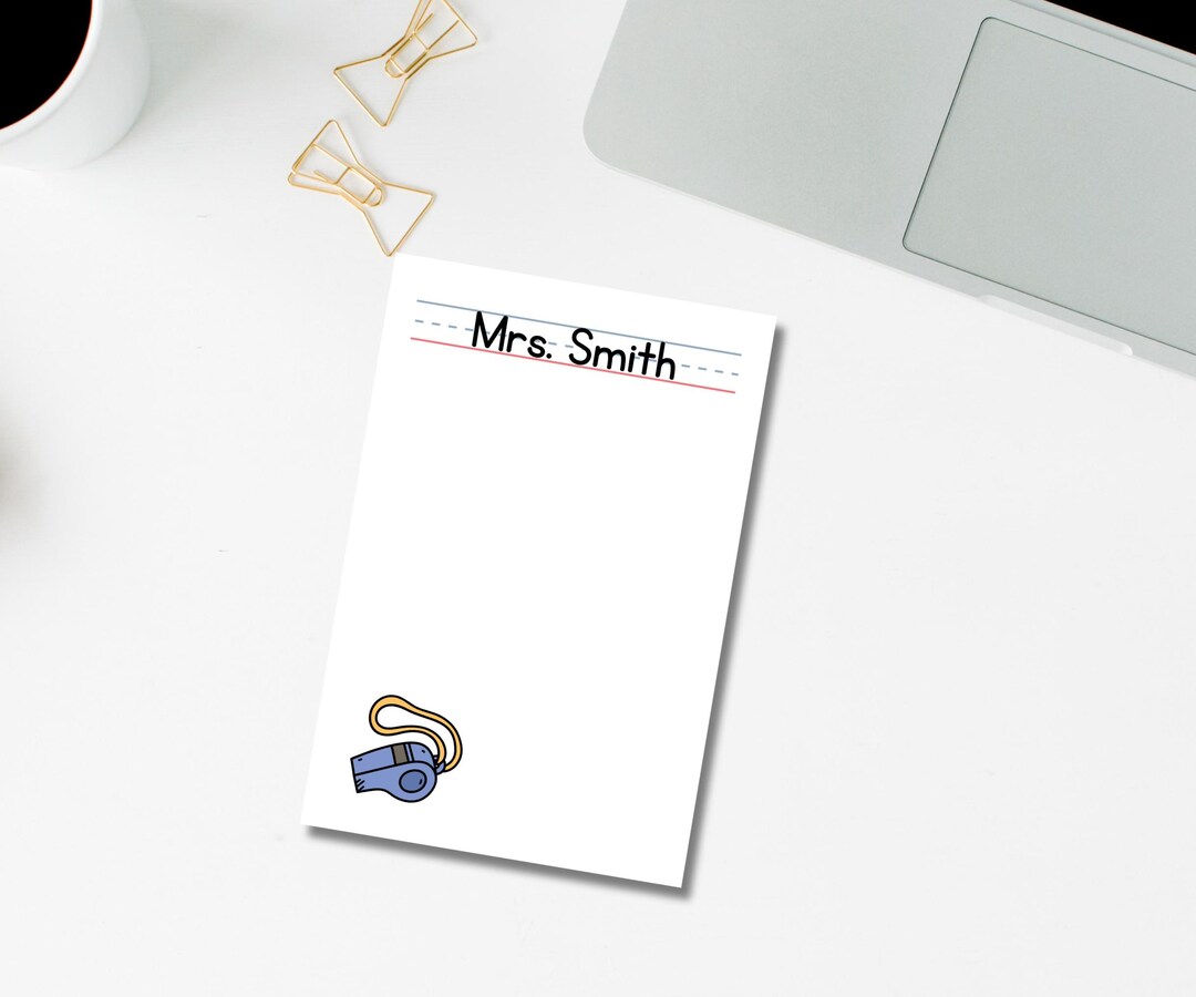 Personalized Gym Teacher Name Notepad, Gifts for Specials Teachers ...
