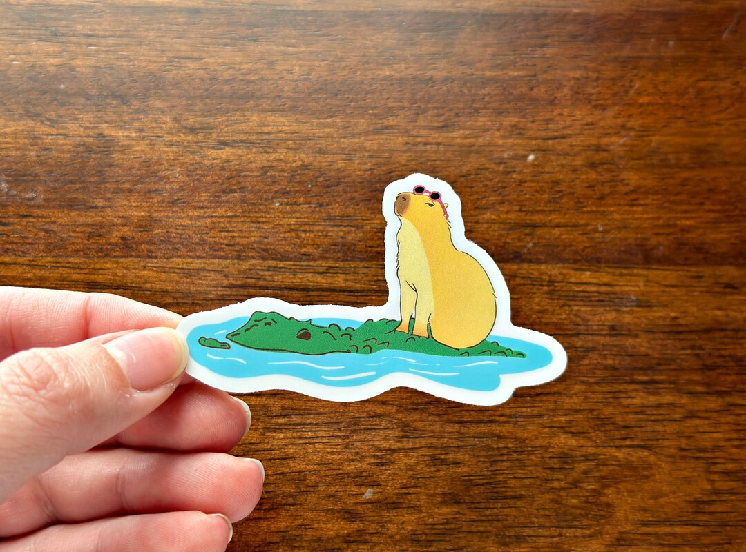 Capybara Sticker, Funny Decal, Capibara and Crocodile, Memes - Etsy