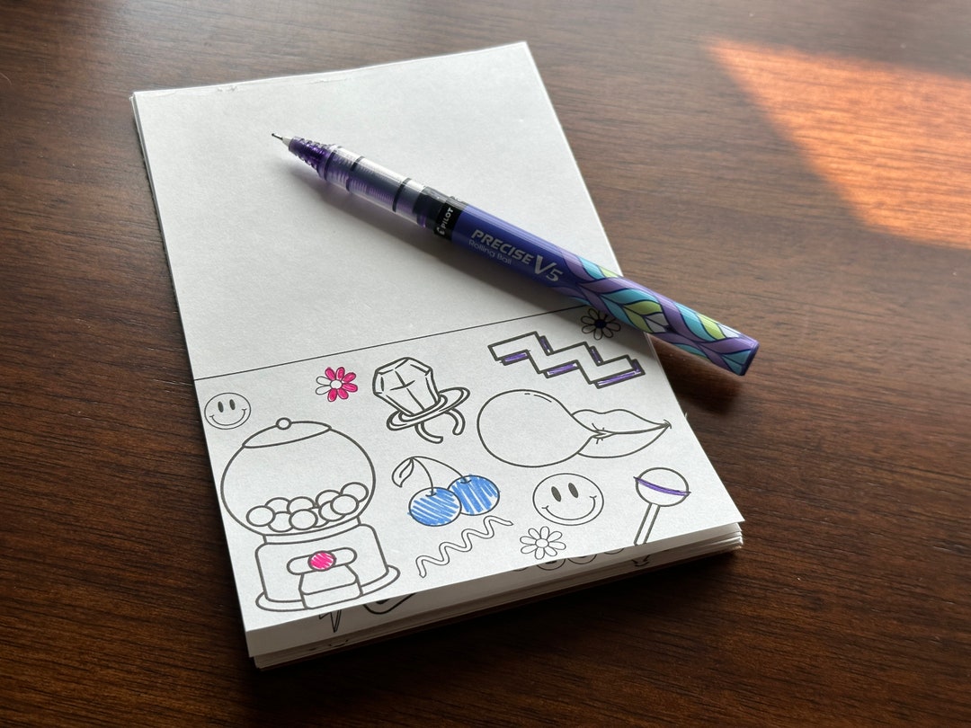 90s Kid Coloring Page Notepad Fidget Pad Friend Gift - Etsy