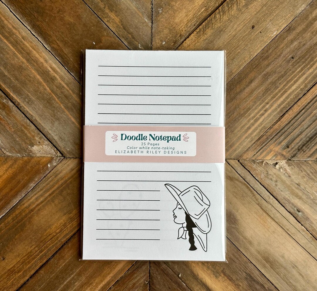 Western Themed Notepad, Doodle Notes, Anxiety Relief, Coworker Gift ...
