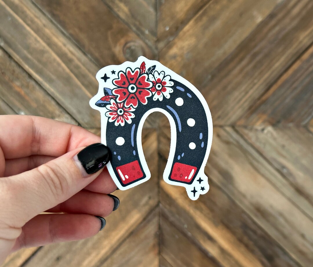 Horseshoe Sticker, Traditional Tattoo Inspired, Equestrian Gift ...