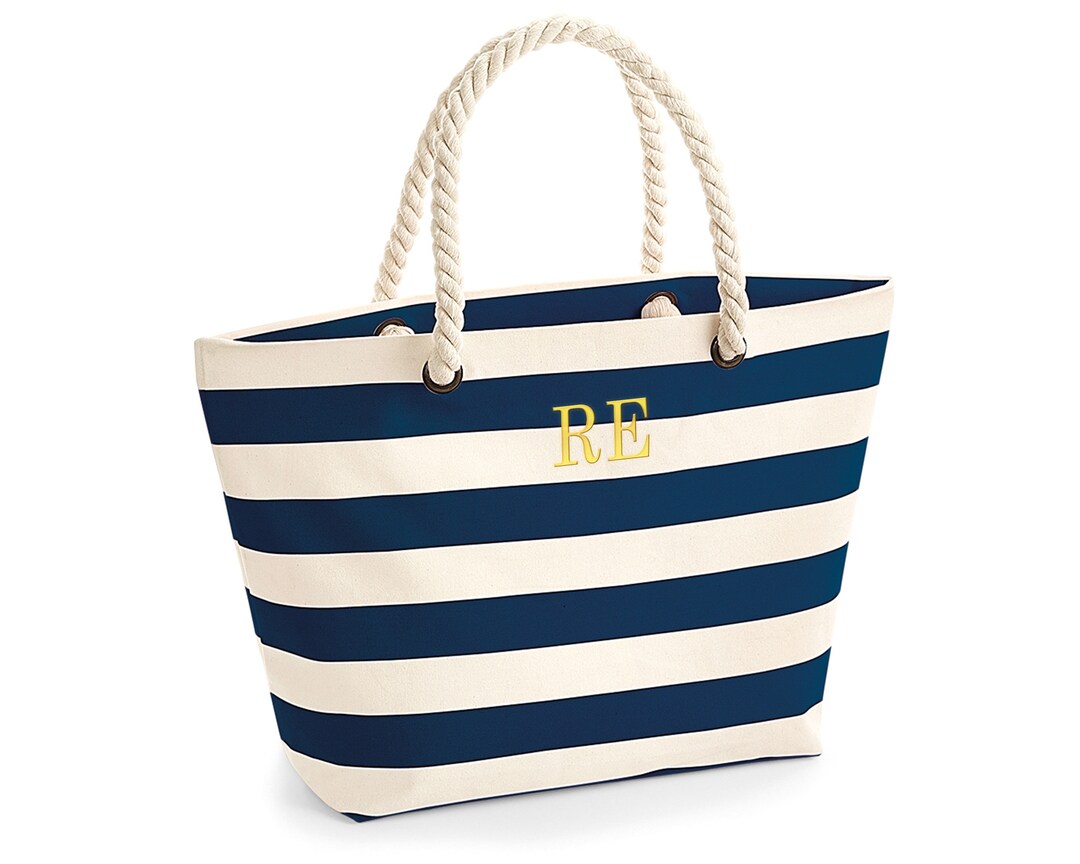 Personalised Beach Day Bag - Beach Bag Embroidered With Monogram ...