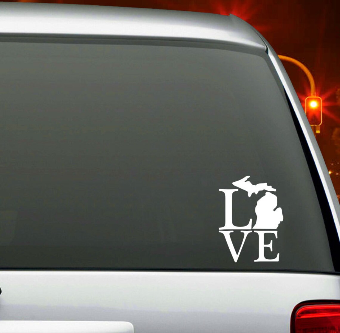 I LOVE Michigan Decal - Etsy