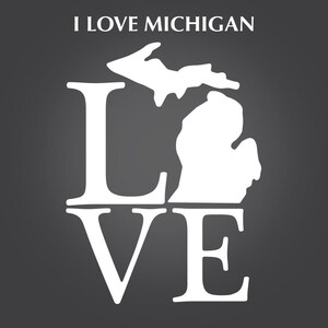 I LOVE Michigan Decal - Etsy