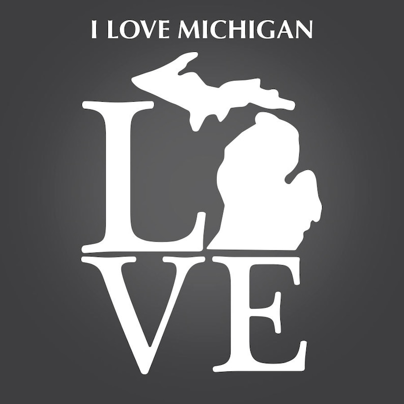 I LOVE Michigan Decal - Etsy