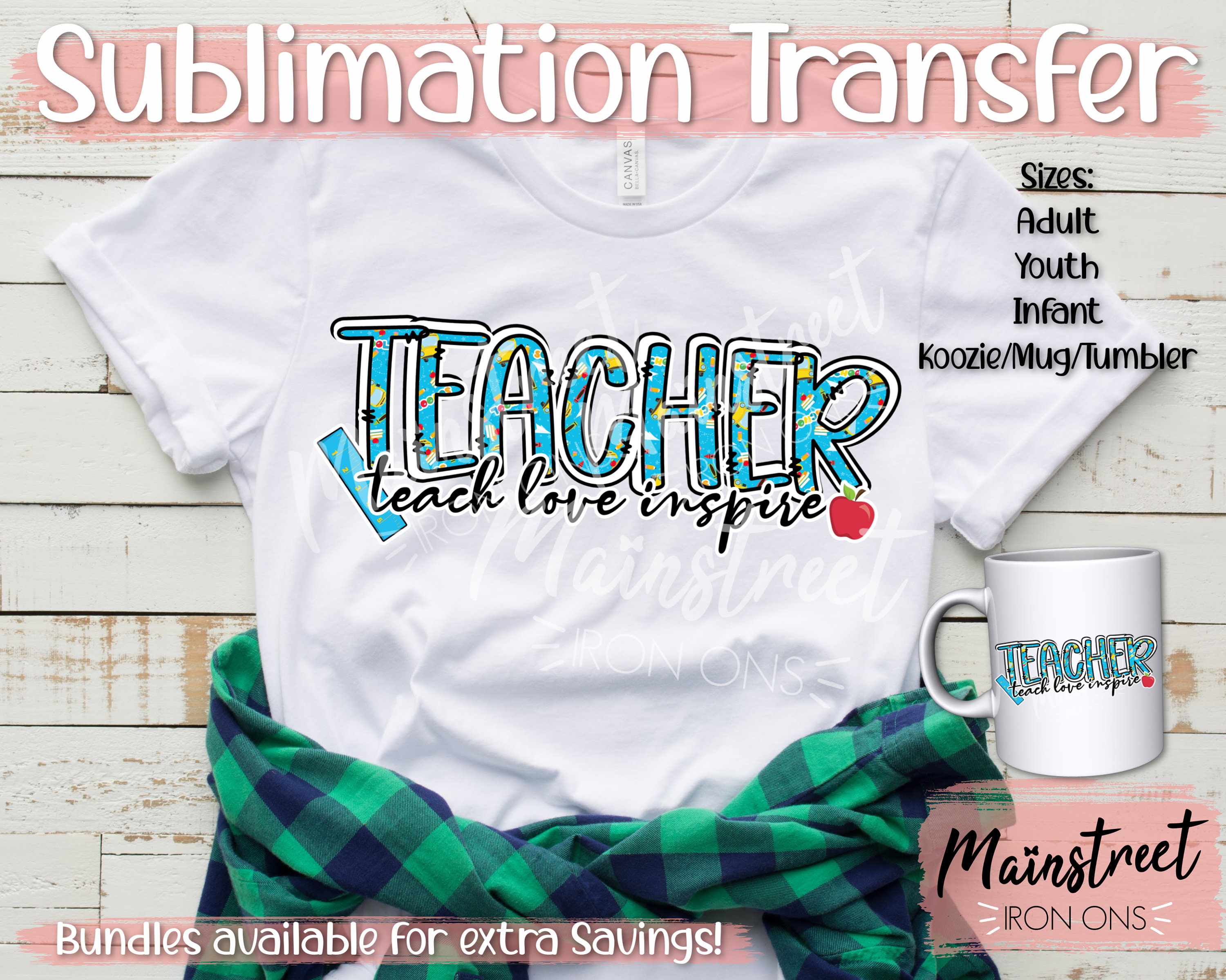 Teacher Teaching School Sublimation Print Ready to Transfer | Etsy