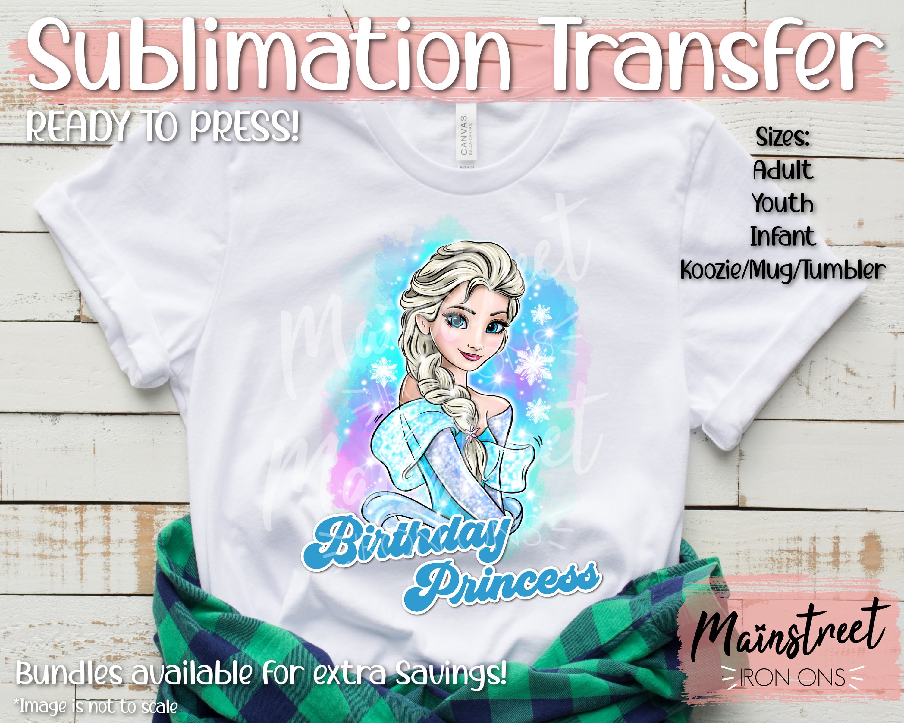 Elsa Birthday Princess Sublimation Transfer Ready to Press - Etsy
