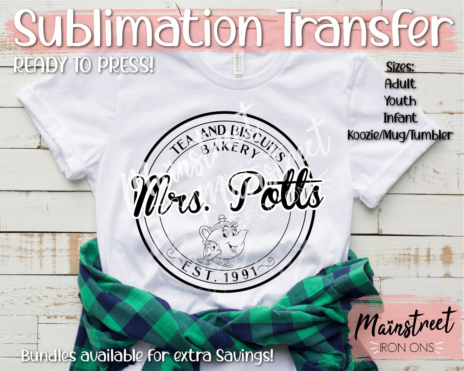 Mrs. Potts Bakery Sublimation Print Ready to Transfer - Etsy