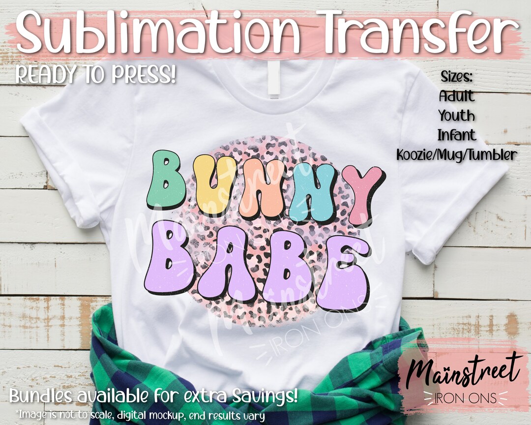 Bunny Babe Retro Easter Sublimation Print Ready to Press - Etsy
