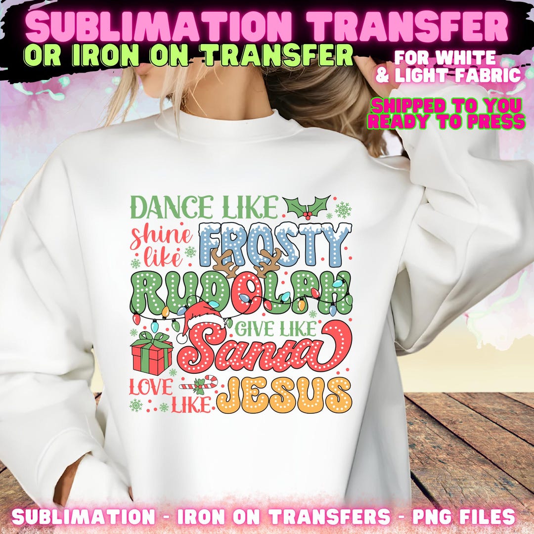 Christmas Transfer Frosty Rudolph Transfer Sublimation Print Christmas Iron on Transfer Holiday ...