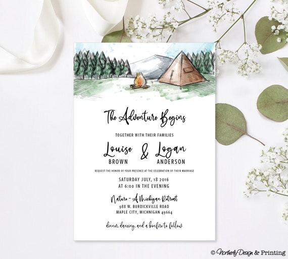 Camping Adventure Wedding Invitations - Etsy