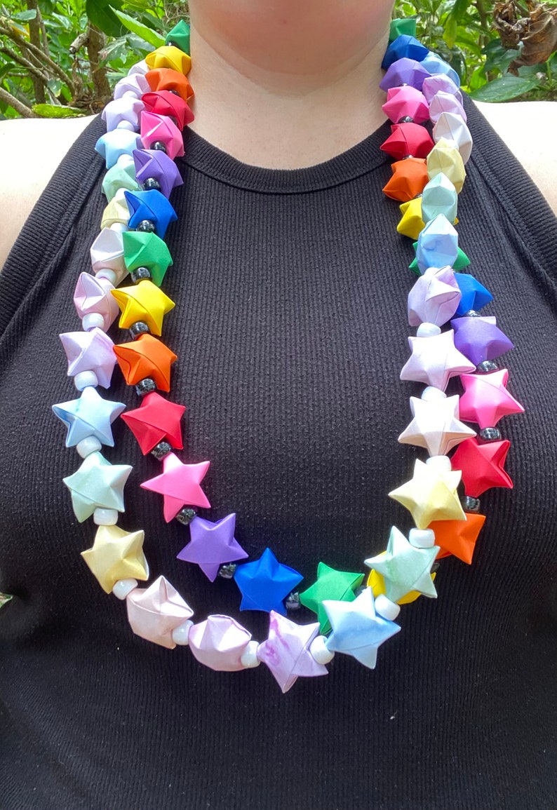 Lucky Puffy Star Lei single Strand - Etsy
